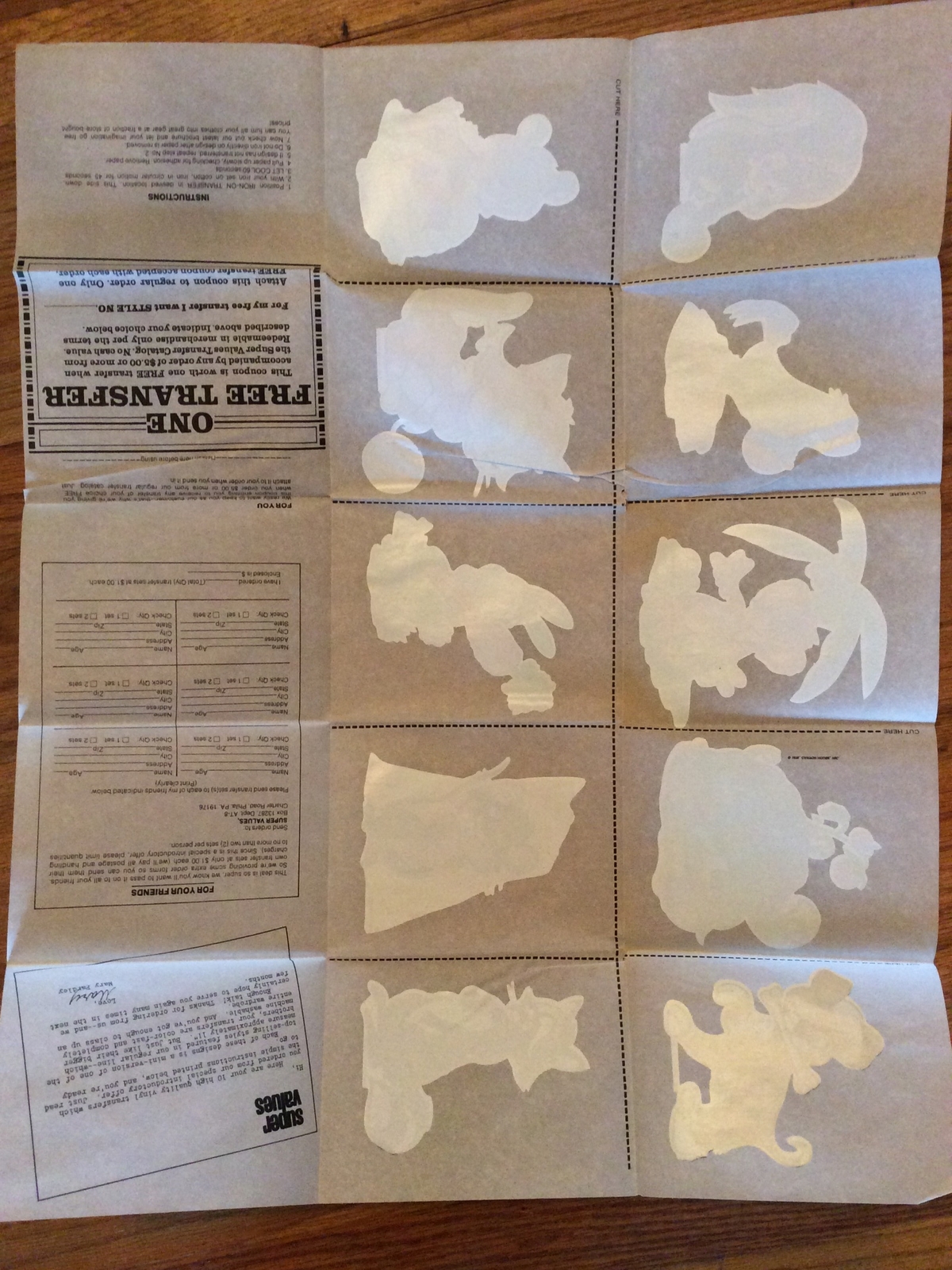 1 Sheet Of 10 Original Vintage 1976 Animals Iron On V… - Gem