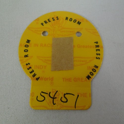 1993 Indianapolis 500 Press Room Back Up Card #5451 for Pit Badge ...