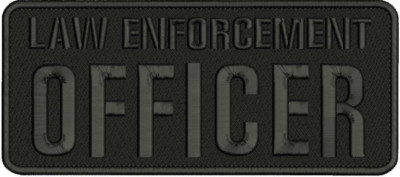 LAW ENFORCEMENT OFFICER EMBROIDERY PATCH 4X10 HOOK ON BACK BLK/BLK | eBay