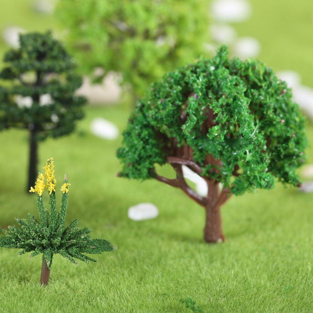 60Pcs Mixed Miniature Garden Model Tree for Train Scenery Landscape ...