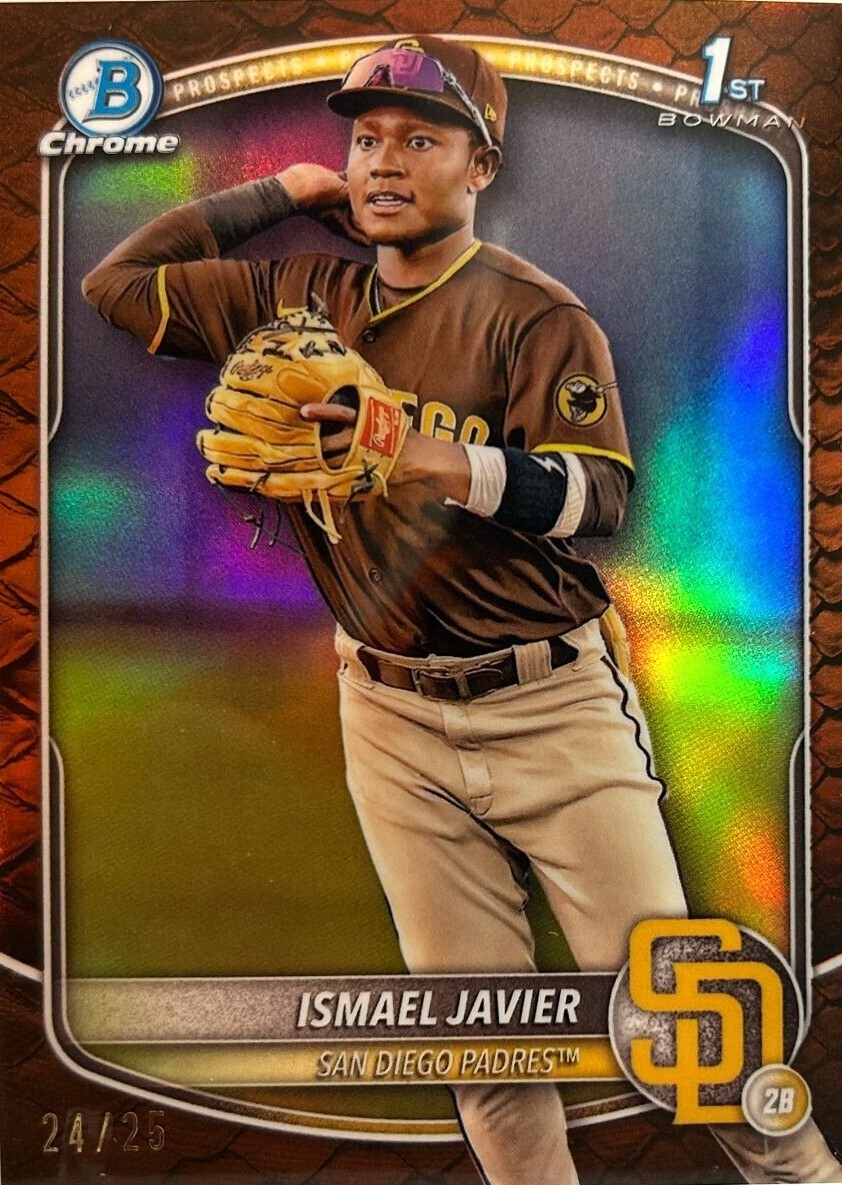 2025 Bowman - Chrome Prospects Ismael Javier #BCP-52 Orange Reptilian ...