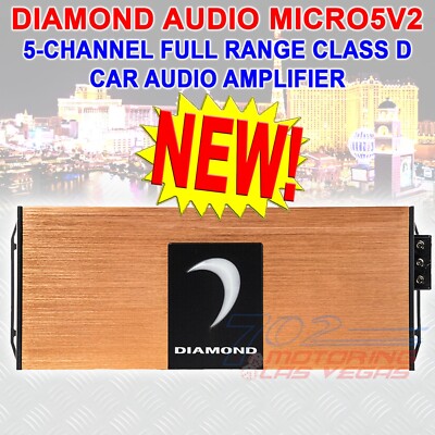DIAMOND AUDIO AMPLIFIER MICRO5V2 5-CHANNEL ULTRA COMPACT CAR MOTORCYCLE ...