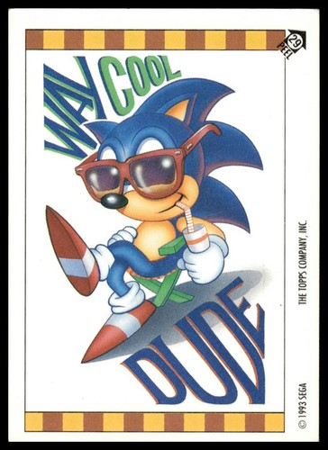 1993 Topps Sonic The Hedgehog #29 Way Cool Dude Flick It Sticker Card ...