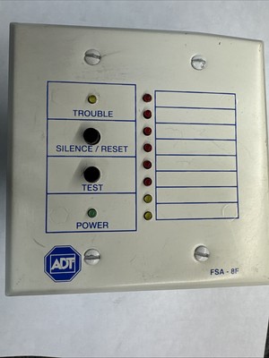 FSA-8F 8 ADT RARE Fire Alarm Annunciator Reset Trouble Test Control ...