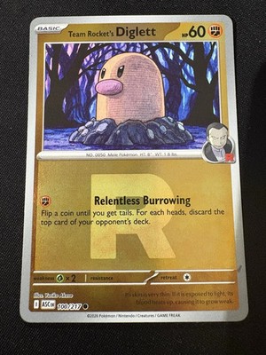 Pokemon Cards Team Rocket’s Diglett 100/217 Rocket Reverse Ascended ...