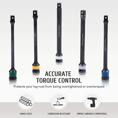 Impact Torque Limiter Bar 1/2" Drive, Adjustable 65 to 140 ft-lb Socket ...