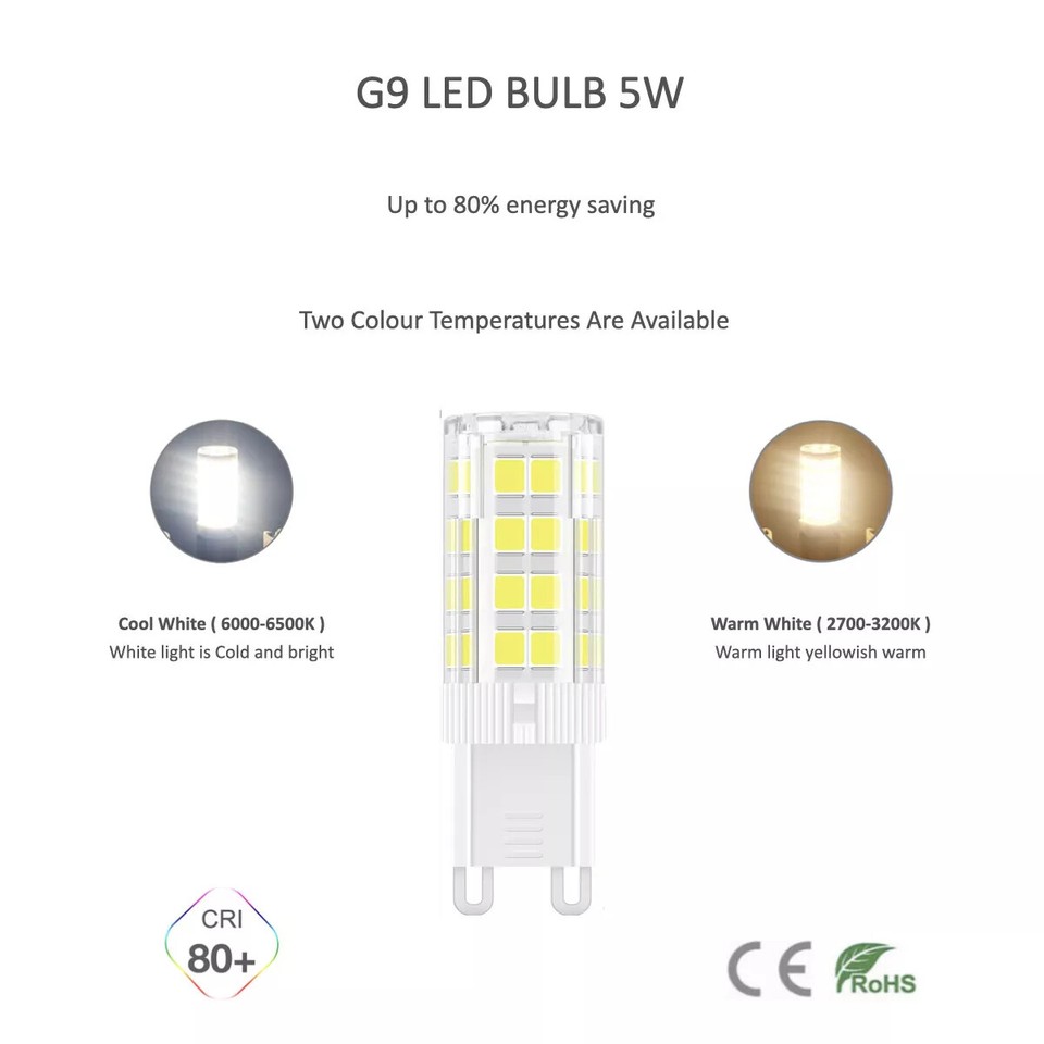 G9 LED Bulb Warm and Cold White 3W 5W 7W G9 Long Life High Energy ...