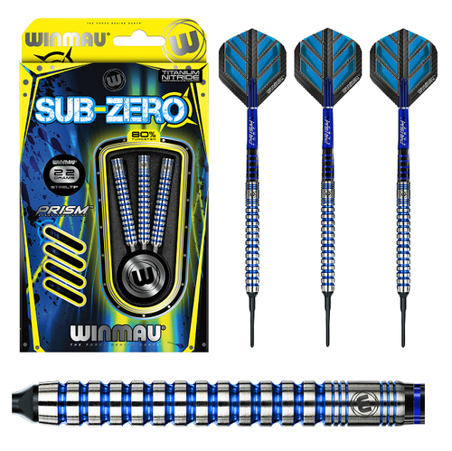Winmau Darts - Sub Zero 2410 80% Tungsten 18g (Soft Dart) 3 Dartpfeile ...