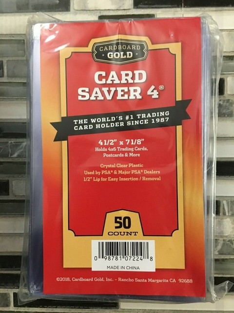 Card Saver 50 Ct 4 Cardboard Gold PSA Graded Semi Rigid Holders for ...