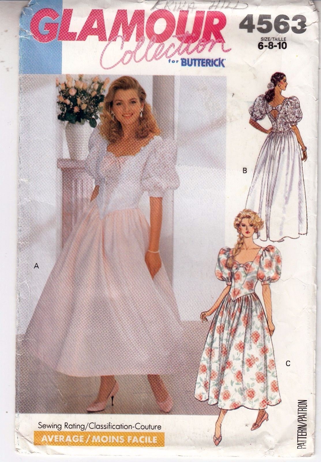 Butterick 4563 Dress Wedding Bridesmaid Party Sewing Pattern Sz 6-10 ...