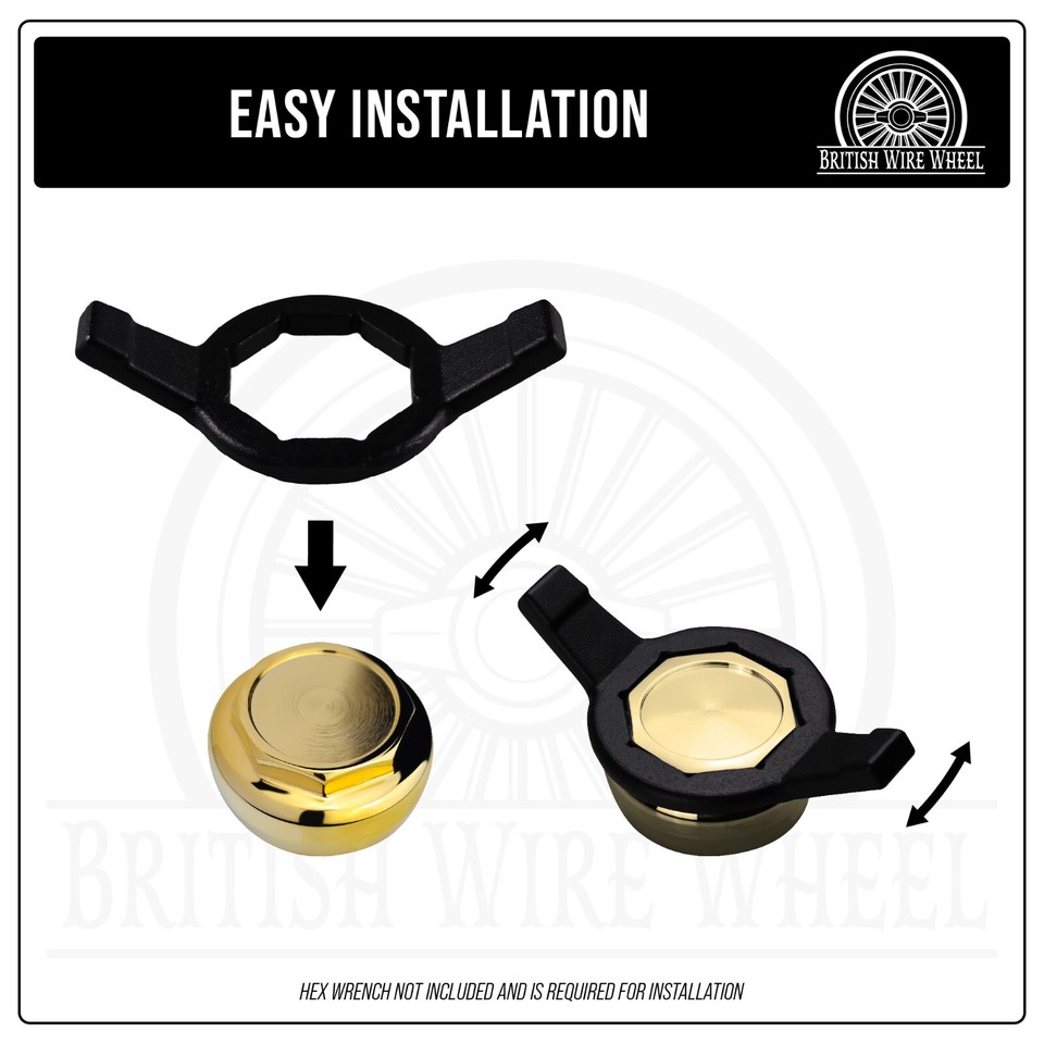 Gold KO Spinner Caps with Zenith Gold & Black Wire Wheel Chip Emblems ...