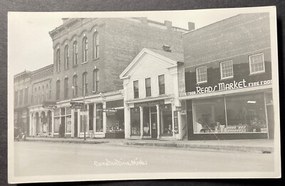 Constantine Mich RPPC street scene business Reads Market Constantine ...