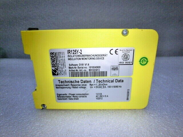 Bender IR125Y-2 Insulation Montoring Device Japan&95257 for sale online ...