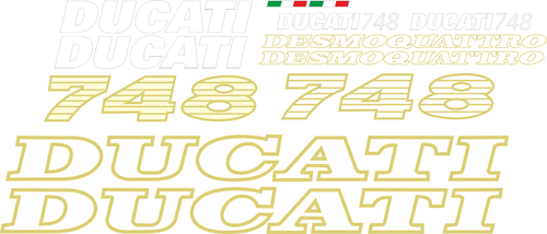 Ducati 748 Replica DECALS stickers ducati 748 Silver/gold | eBay