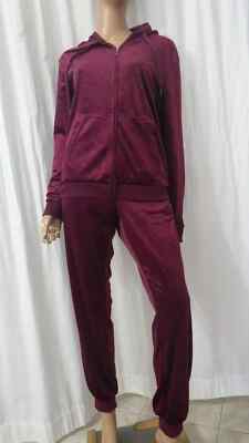 Women's Euro Joy Velour Tracksuit Style# VS2301 Burgundy Size XL New ...