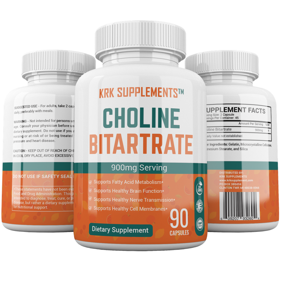 1 Choline Bitartrate 900mg Brain Memory Booster Phosphatidylcholine ...