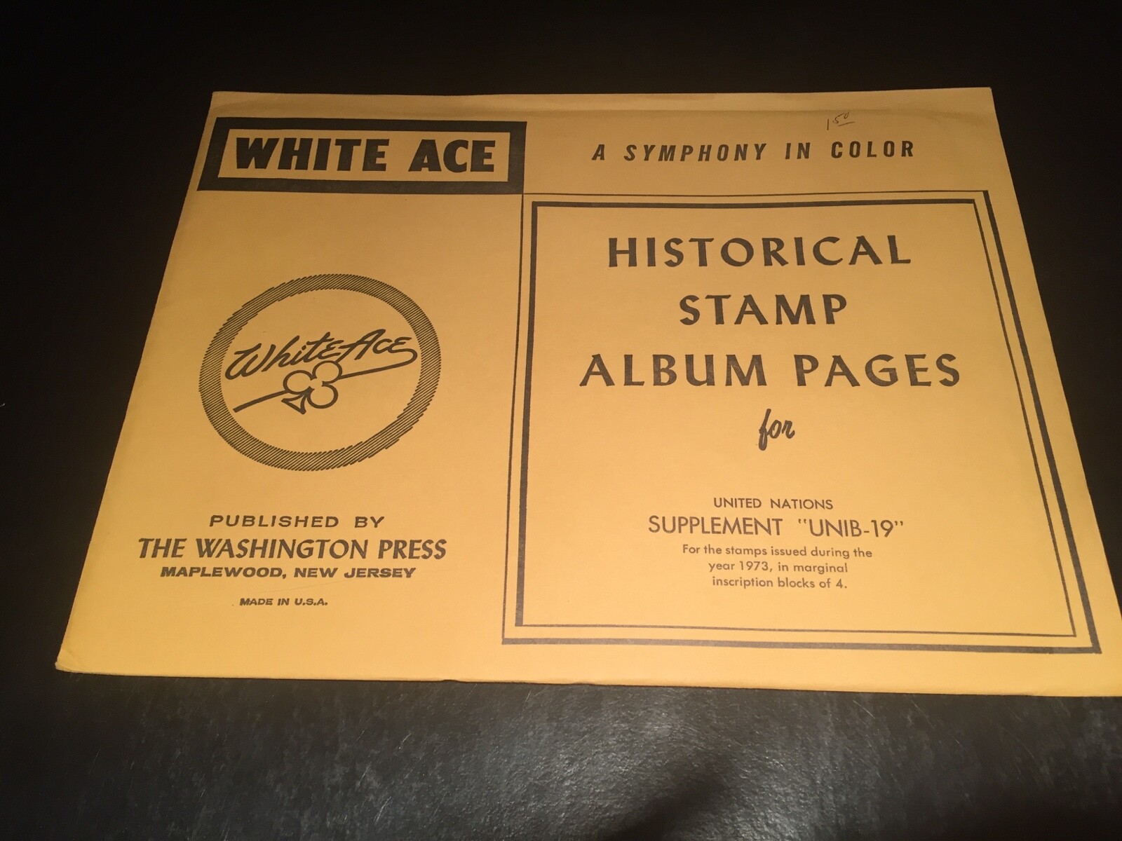 White Ace Stamp Album Pages -United Nations Marginal Inscriptions UNIB ...
