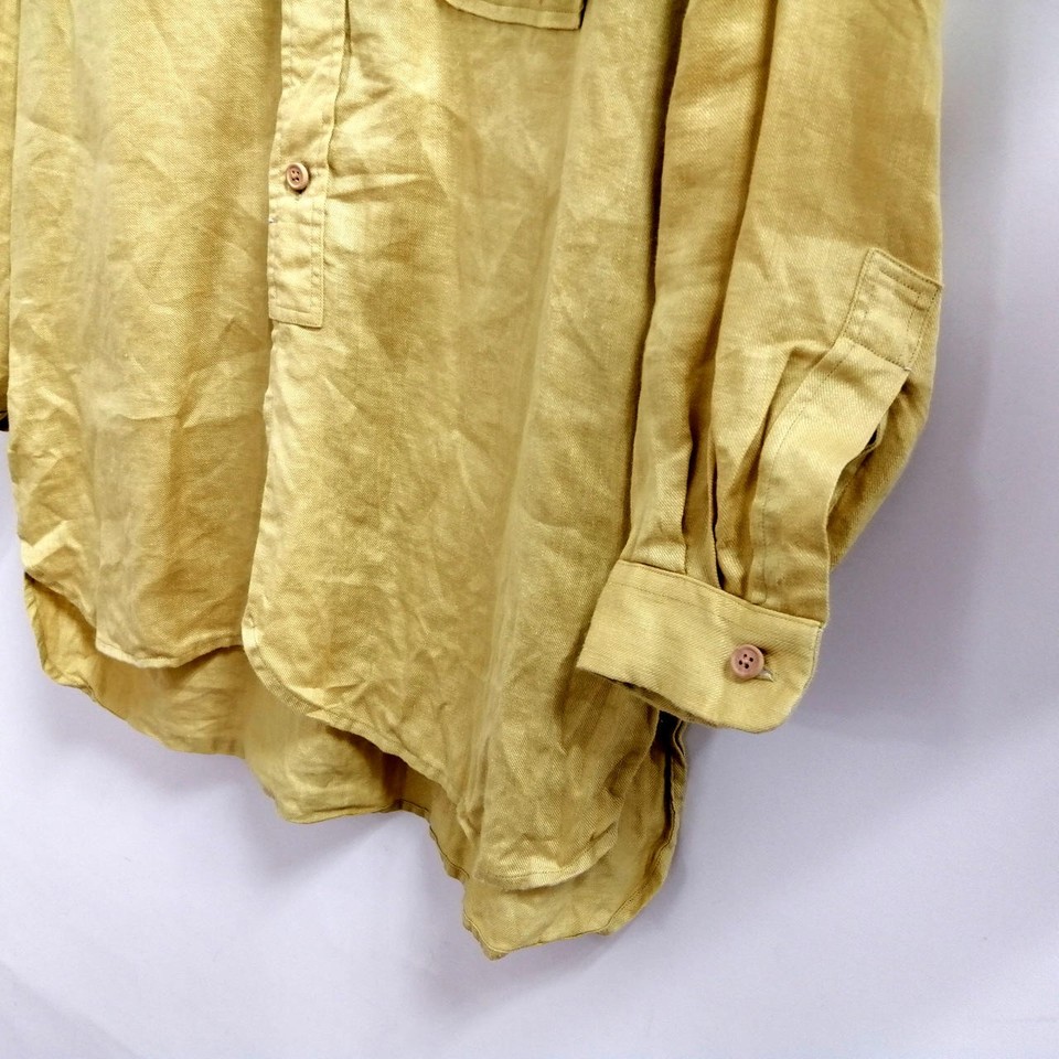 YAECA Linen Button Shirt S Women’s Beige Cotton Casual Top | eBay