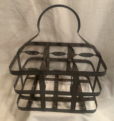Antique Metal Milk Man 6 Bottle Carrier Dairy Farm Caddy | eBay