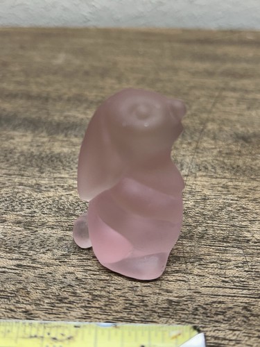 Viking Glass Thumper BUNNY Rabbit Frosted Pink Color Vintage with No ...