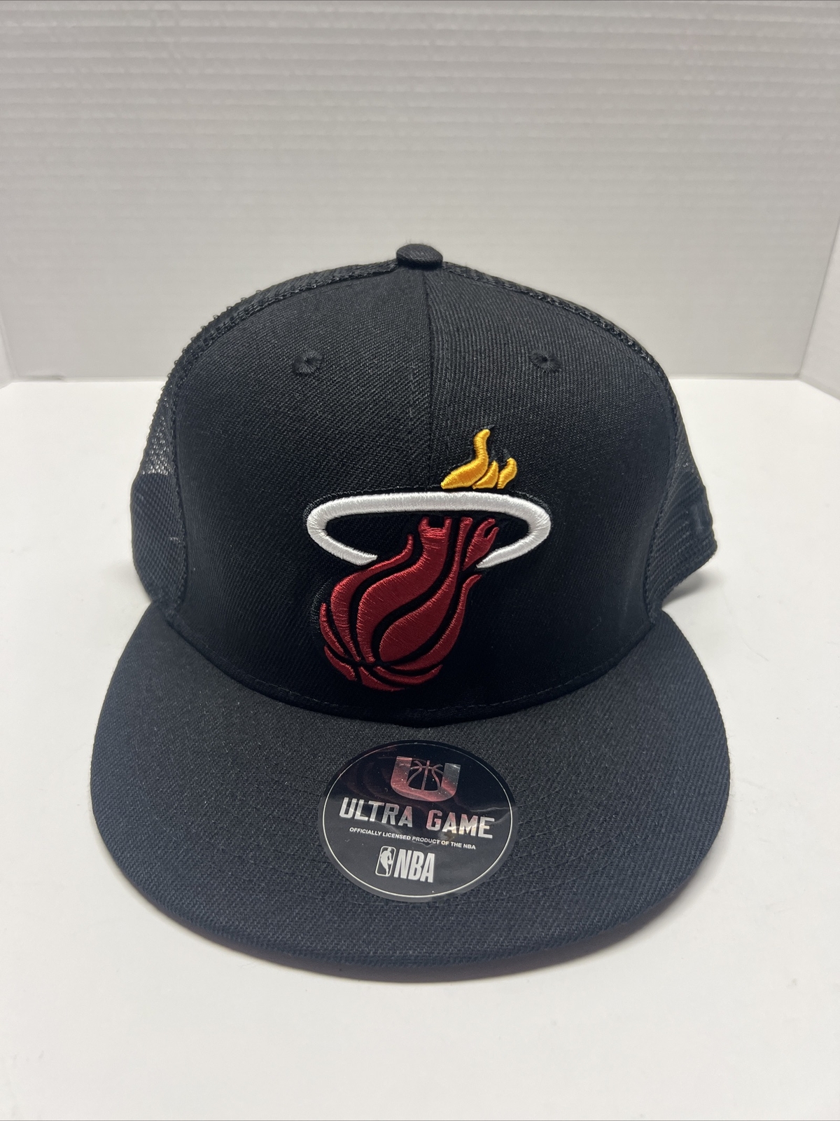 NBA Miami Heat Black Hat Snapback One Size With Embroidered Logo And ...