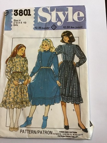 Dress makers patterns style 3801 size h sewing vintage retro children ...