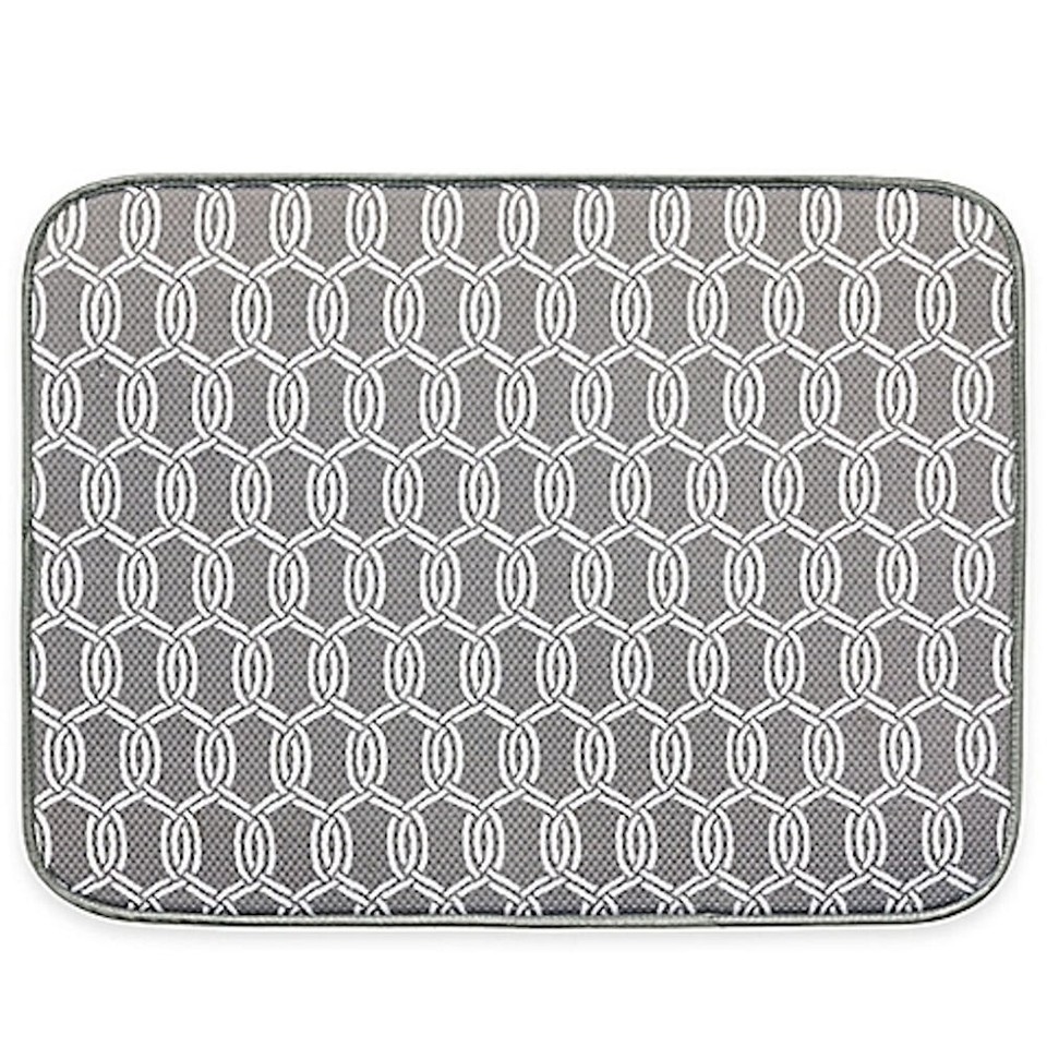 The Original Dish Drying Mat XL Double Trellis Grey 18" X 24 ...