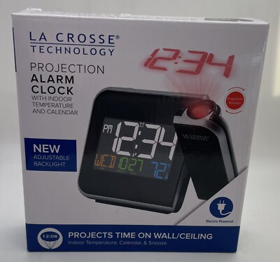 W85923 La Crosse Technology Projection Alarm Clock with Indoor ...
