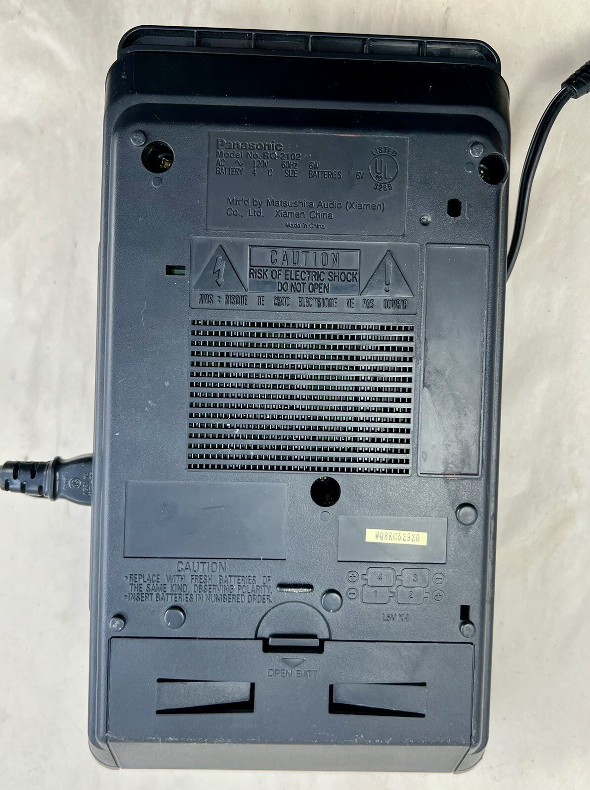 Panasonic Slim Line Portable Cassette Recorder Player Tested RQ-2102 ...