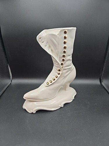 Shoe Figurine Atlantic Mold Ceramic High Heel Boot Decor Sculpture Vtg ...
