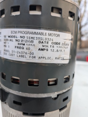 GE ECM 5SME39SL 0324 1 HP 1050 RPM Motor 51-24376-00 120/240 W/Prog ...
