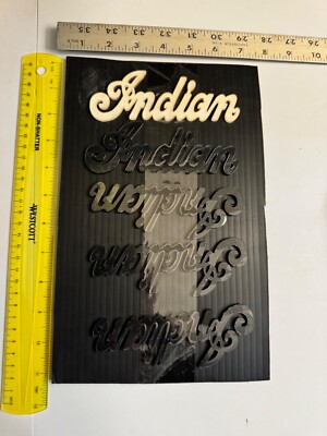 7 Indian Motorcycle Script 3D Stickers 6 Black & 1 White | eBay