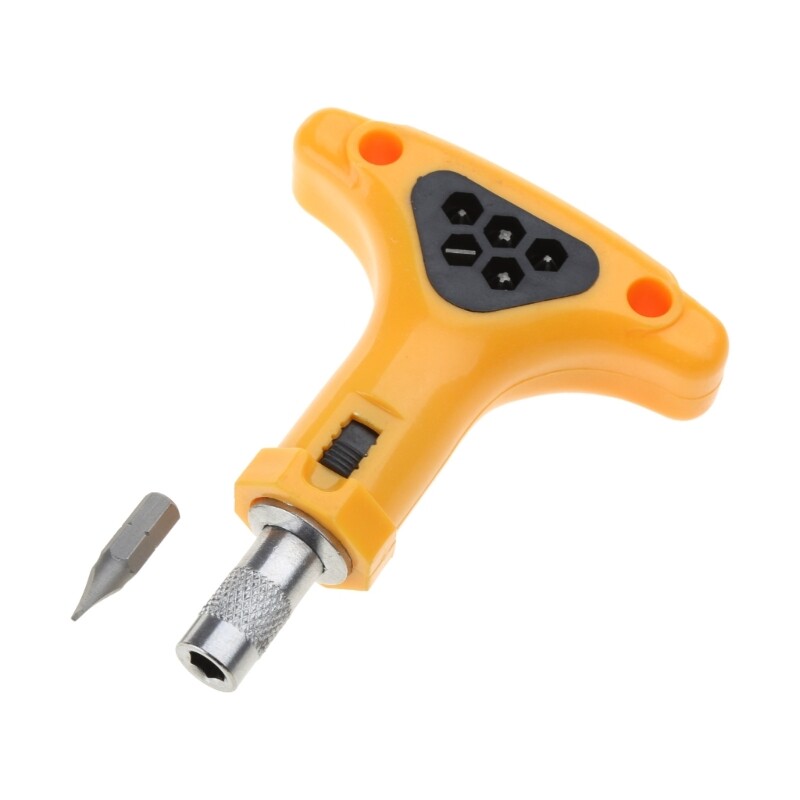 Hand Ratchet Handle Tool with Screwdriver Heads Socket Easy Mini 1/4" 6 ...