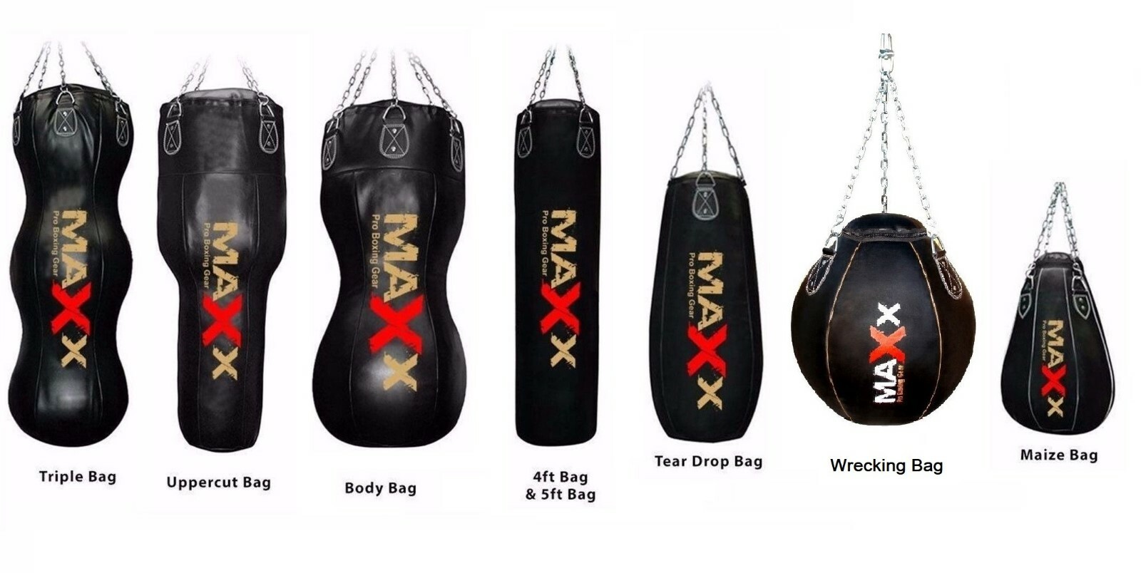 Maxx MAYA Leather Empty Punch Bag Kick Boxing MMA + Chains Unfilled | eBay