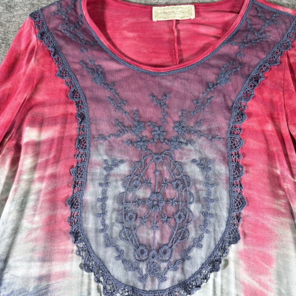 Nature Art by Lynn Yang Tie Dye Top Boho Artwear VTG Y2K USA No Size ...