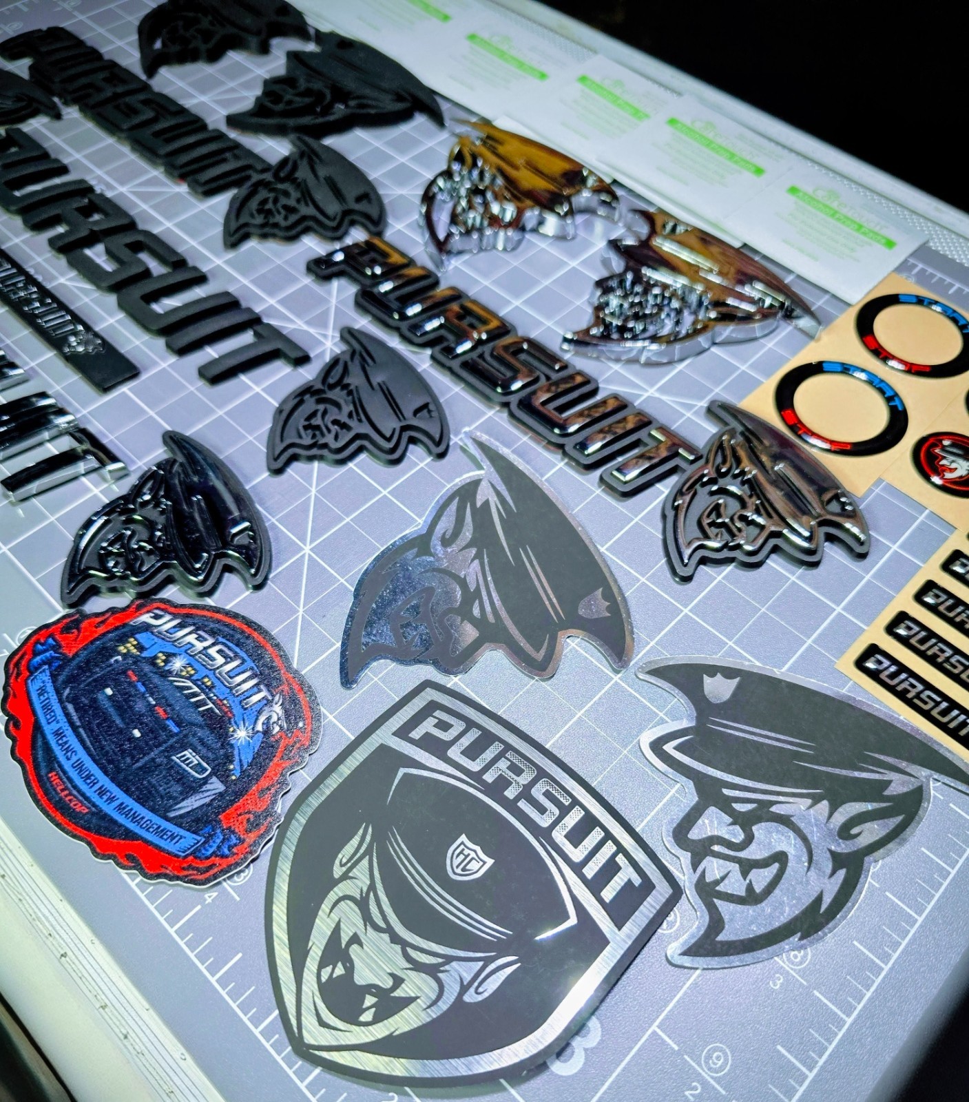 Ultimate Pursuit Universal Fit Car Side Satin Black Adhesive Emblem ...