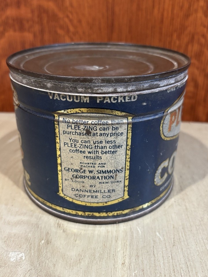 Vintage PLEE-ZING Empty Coffee Tin Can Key Wind With Lid | eBay