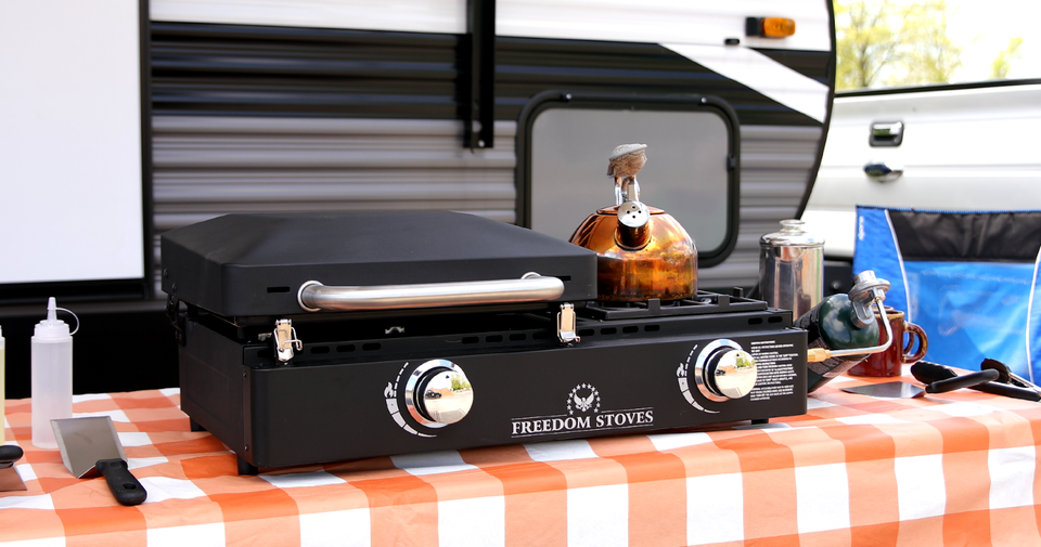 Freedom T5 26,000 BTU Griddle, 2-Burner Flat Top Ceramic Cast Iron W ...