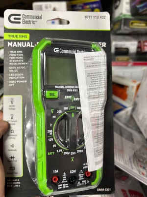 Commercial Electric Tru RMS Manual-Ranging Digital Multimeter 600-Volt ...