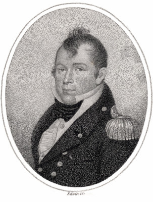 Capt JESSE (M.C.) ELLIOTT 1813 antique engraving David Edwin sculp ...