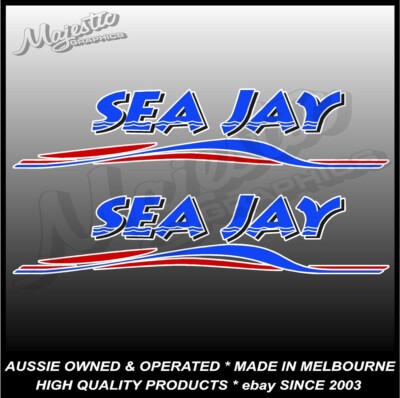 SEA JAY - 600mm x 130mm X 2 - PAIR - BOAT DECALS / STICKERS | eBay