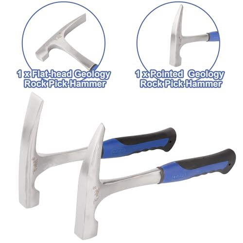 2 Pack Rock Pick Hammer, 30 oz Brick Hammer, Masonry Hammer, All Steel ...