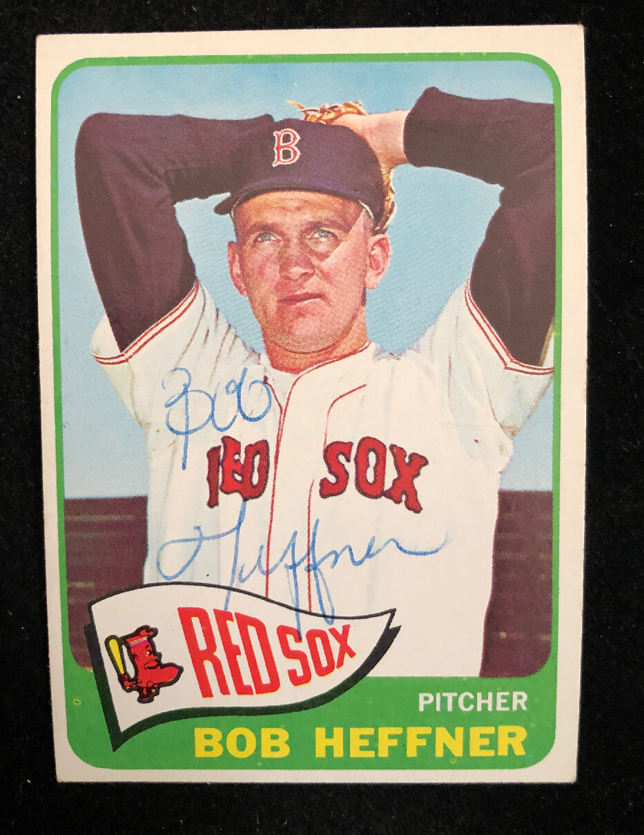 BOB HEFFNER 1965 TOPPS AUTOGRAPHED SIGNED AUTO BASEBALL CARD 199 RED ...