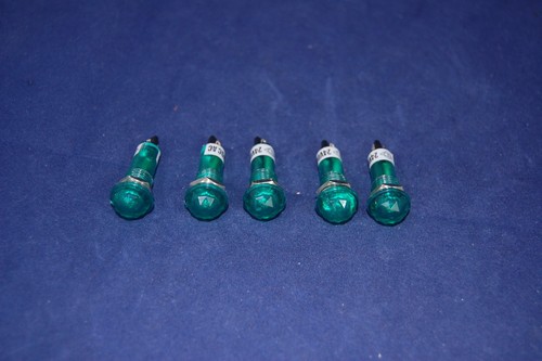 5Pcs 120V AC 10mm Green Mini Plug in Neon Pilot Lights Fresnal Dome Cap ...