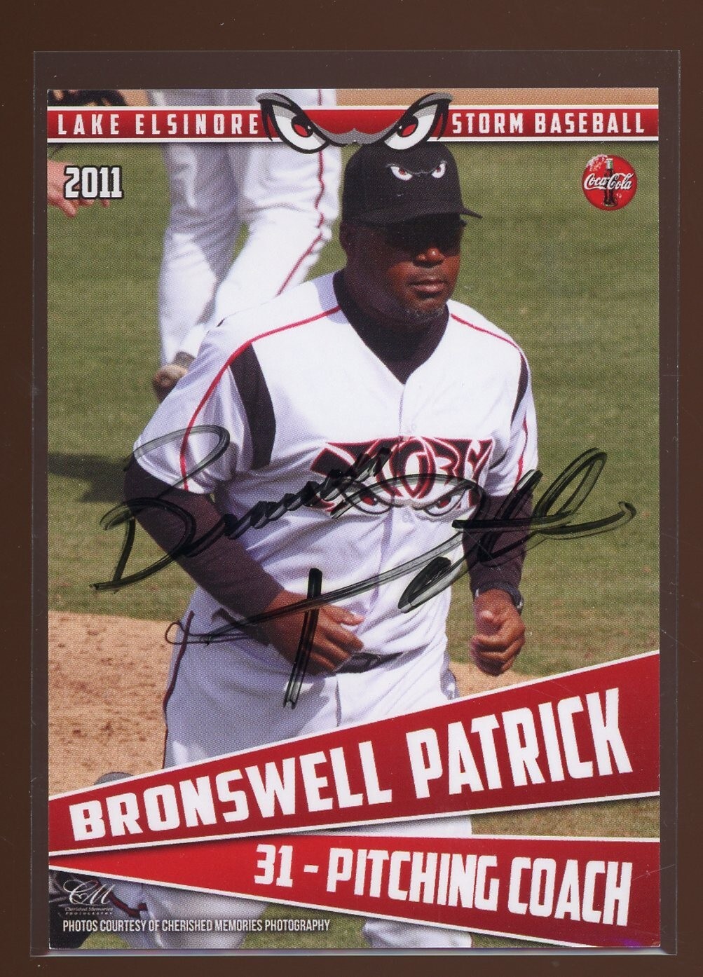 2011 Lake Elsinore Storm BRONSWELL PATRICK Signed Card autograph auto ...