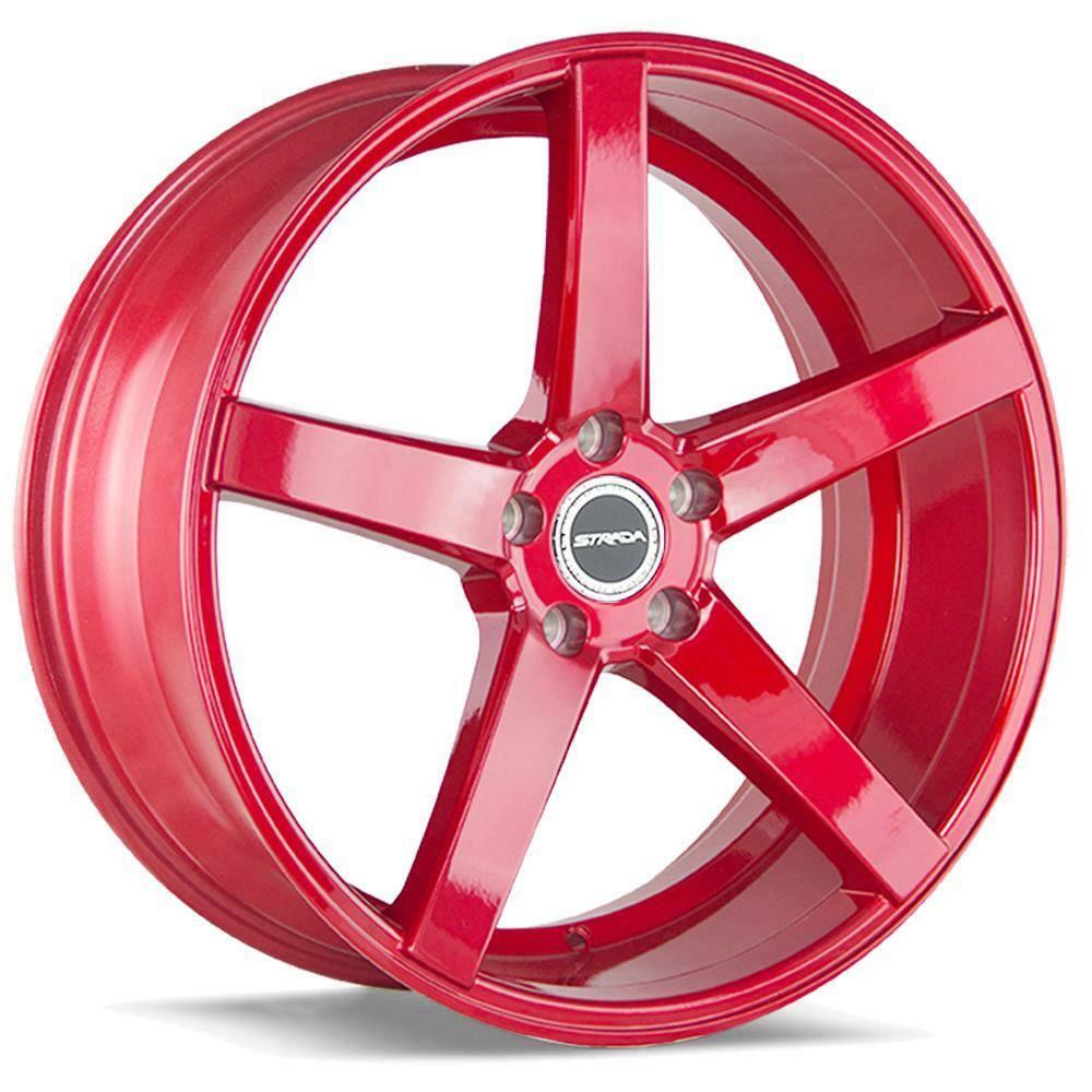 18 inch 18x8 Strada PERFETTO CANDY RED wheels rims 5x4.5 5x114.3 +40 | eBay