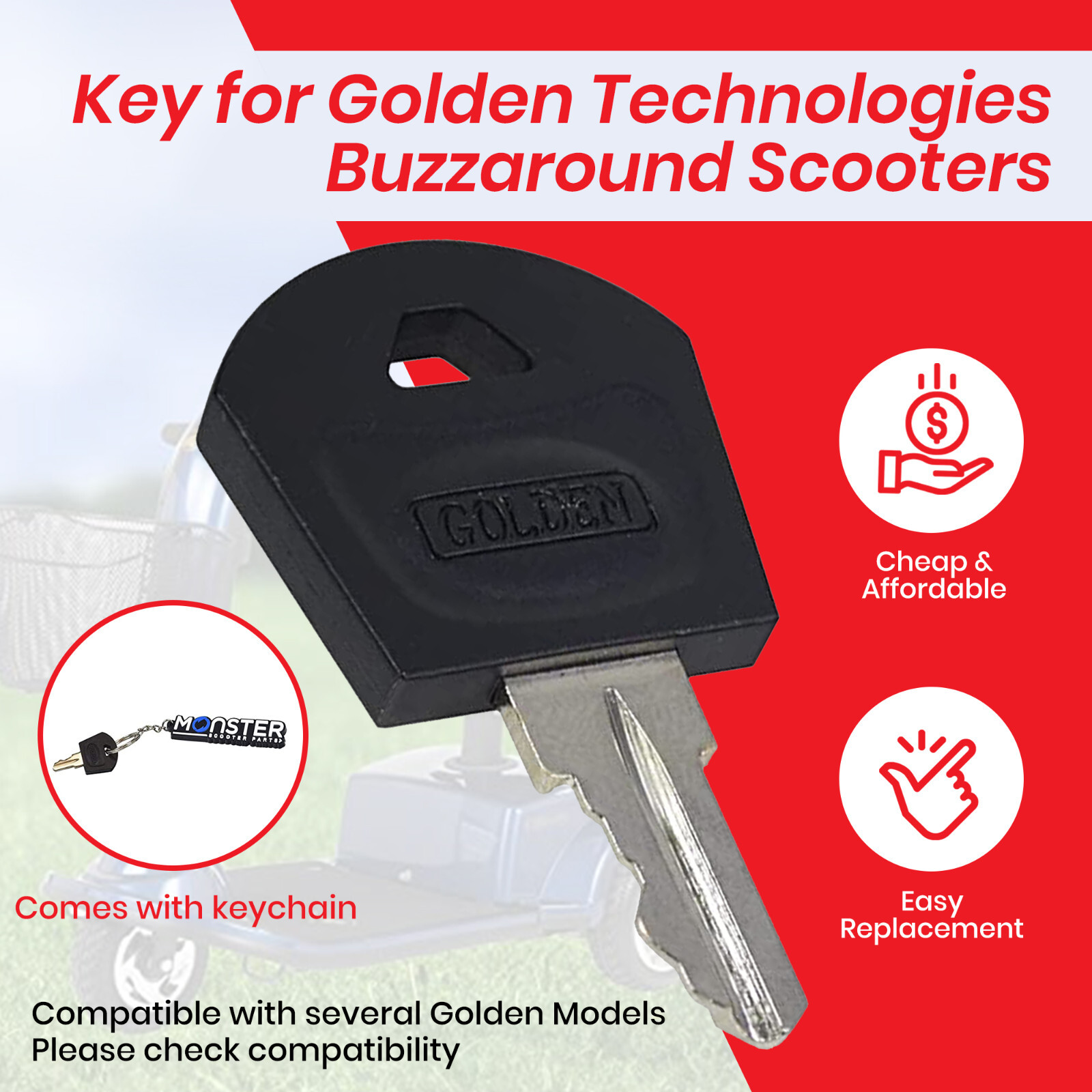 Key for Golden Buzzaround, Companion (1st Gen), and LiteRider Mobility ...