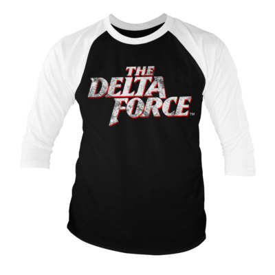 Officially Licensed The Delta Force Washed Logo Baseball 3/4 Sleeve ...