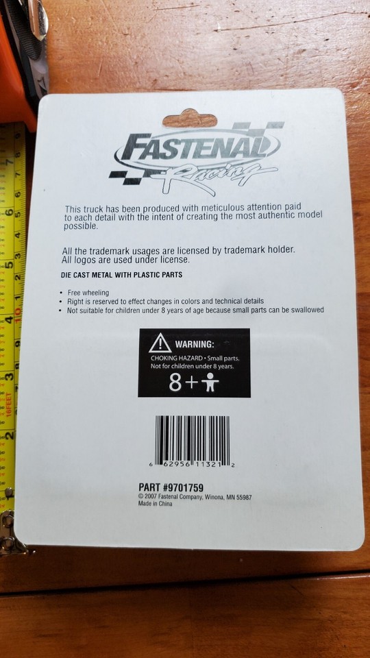 Fastenal Bobby Hamilton Sr Promo 1/64th Scale Nascar Diecas | eBay