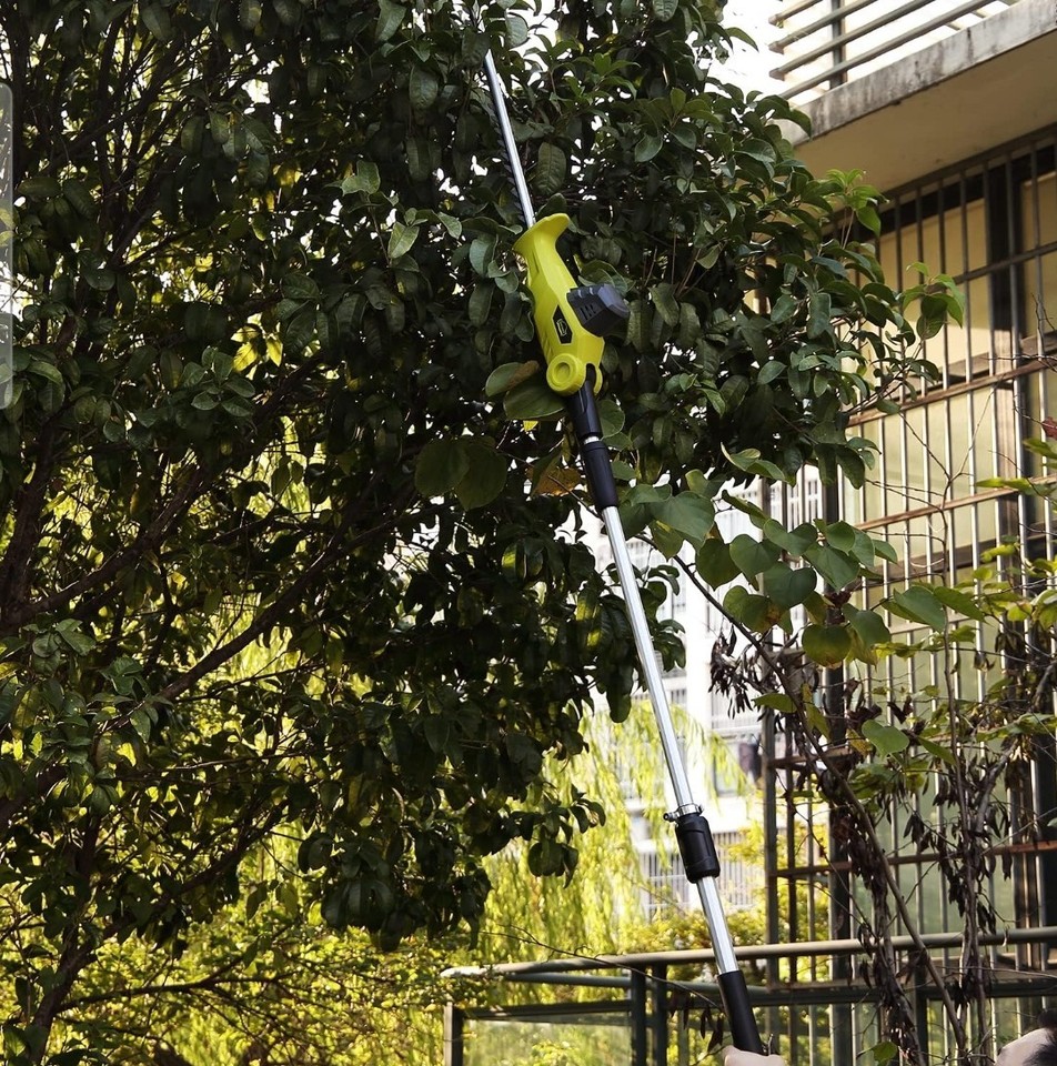 Cordless Pole Hedge Trimmer, Telescopic Long Reach Extendable Cutter 1x ...